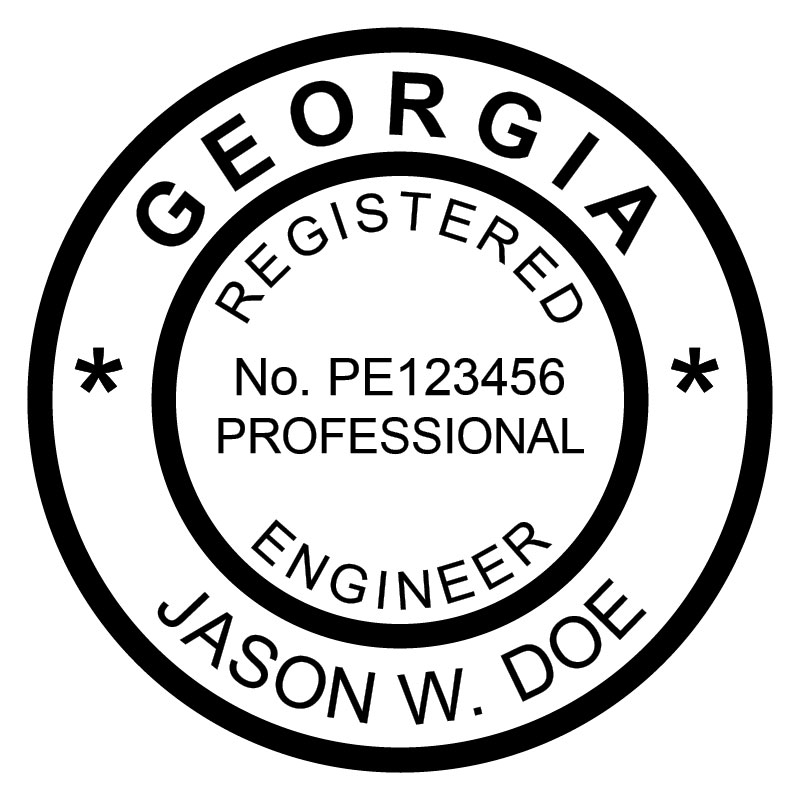 Georgia Professional Engineer Rubber Stamp | Rubber Stamp Warehouse
