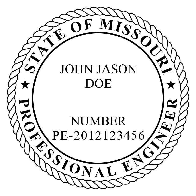 Missouri Professional Engineer Rubber Stamp | Rubber Stamp Warehouse
