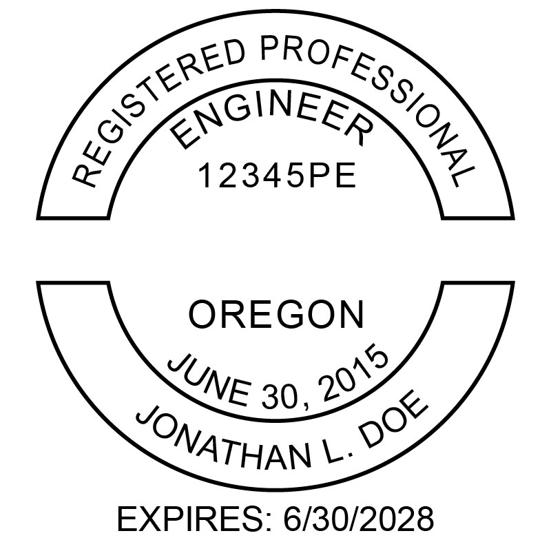 Oregon Professional Engineer Rubber Stamp | Rubber Stamp Warehouse