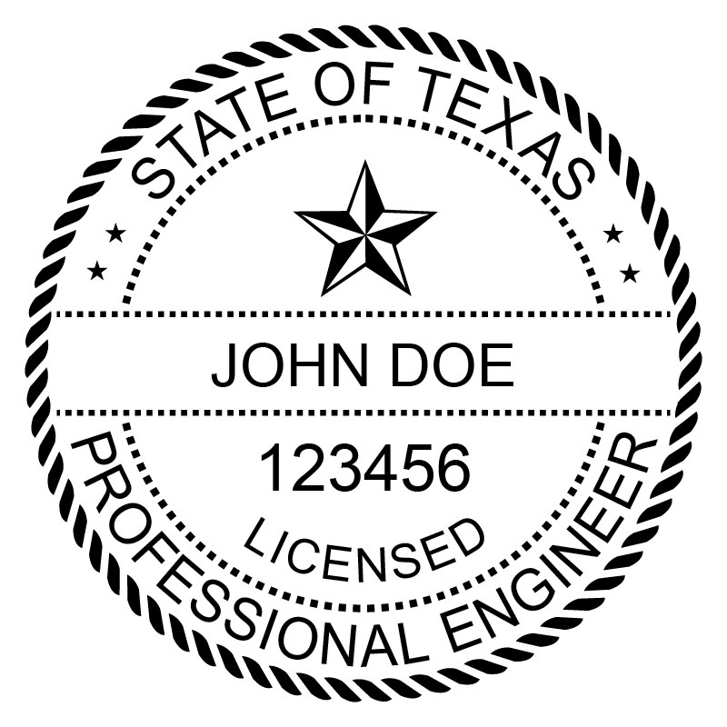 Texas Professional Engineer Rubber Stamp | Rubber Stamp Warehouse