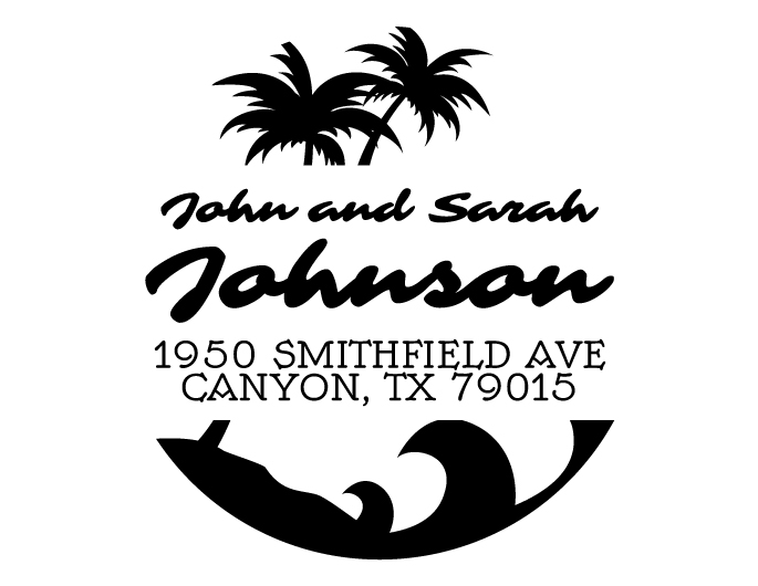 Surfers Dream Return Address Stamp | Rubber Stamp Warehouse